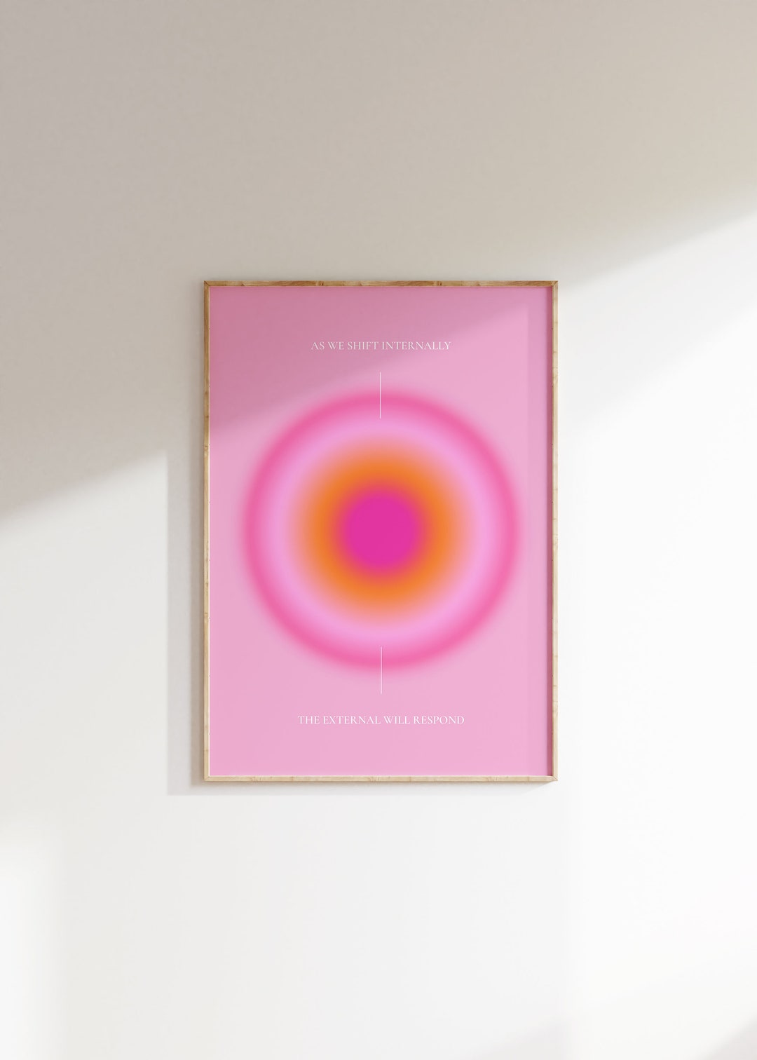 Pink Aura Poster, as We Shift, Light Pink Aura Wall Art, Gradient ...