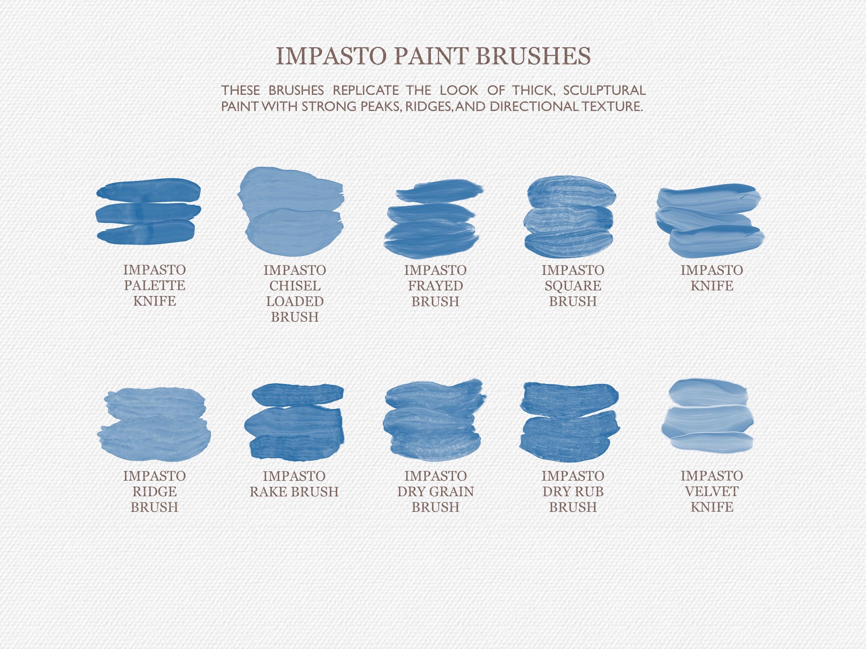 Realistic Oil Brushes for Procreate: 60 Brush Set With Impasto and ...