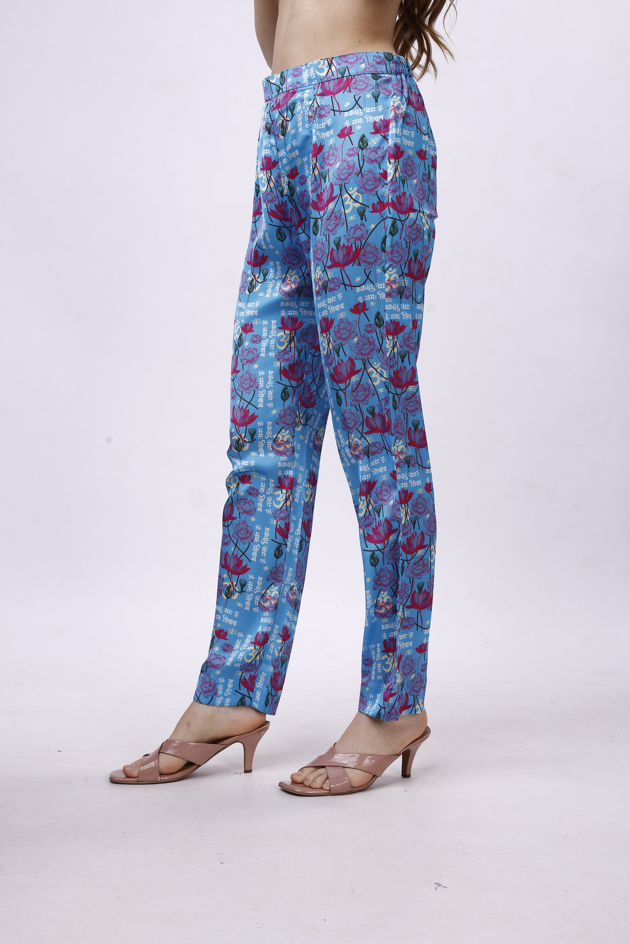 Blue Kurta Pant Lord Shiva Print on Satin From Designer House of Twam ...
