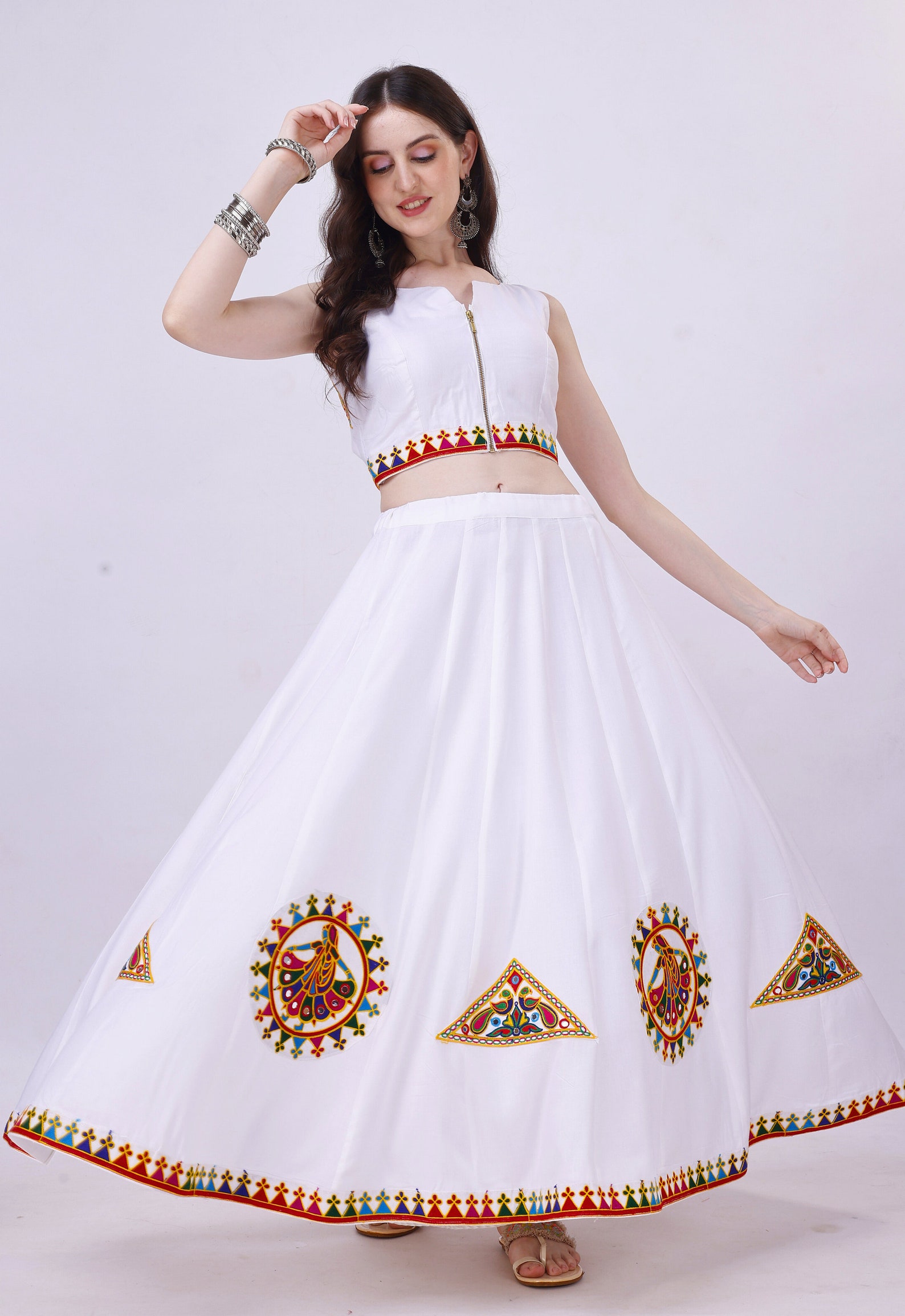 White Designer Chaniya Choli for Navratri, Indian Wedding Lahanga Choli ...