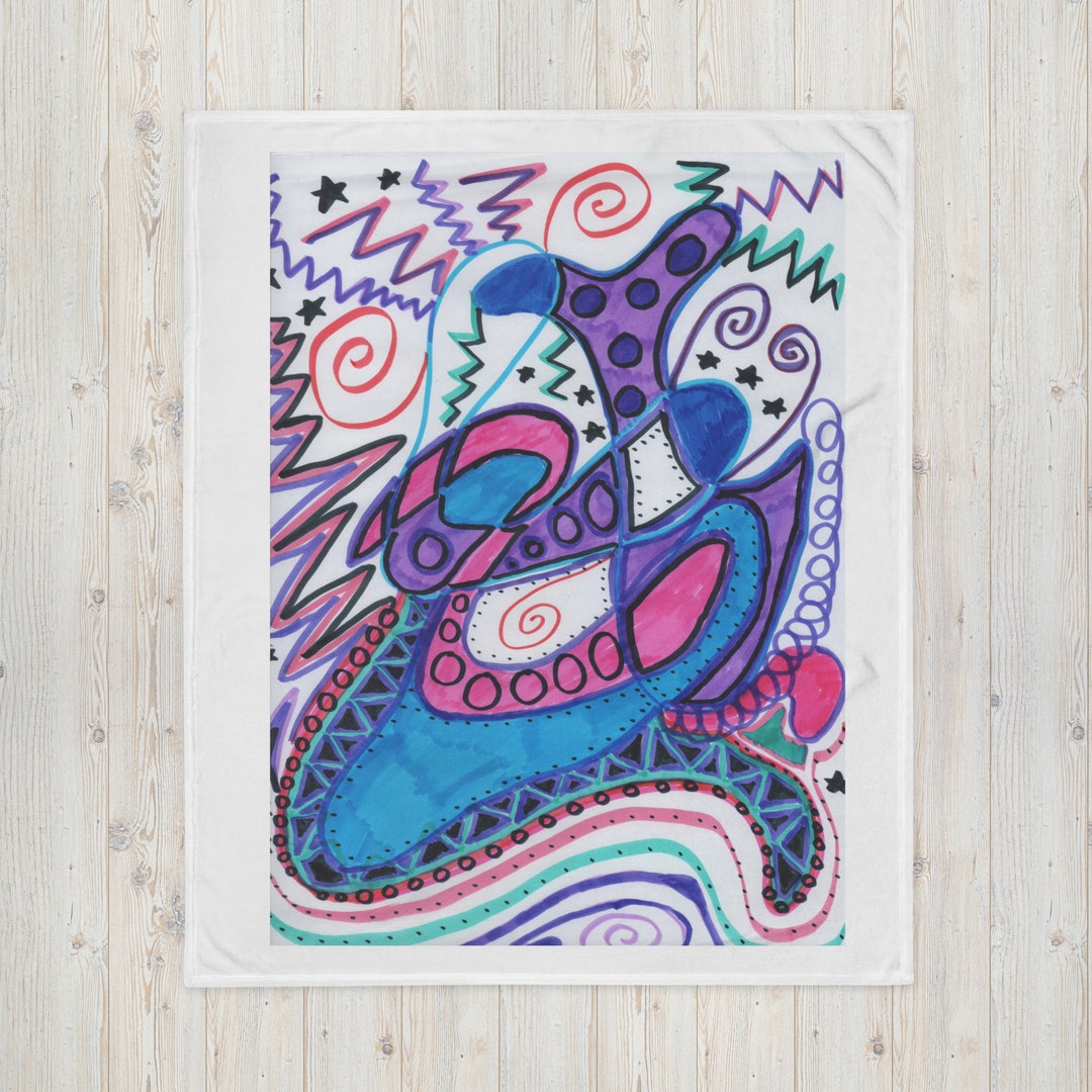 Doodle Throw Blanket - Etsy