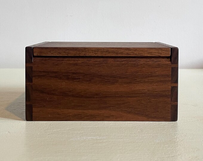 Black Walnut - Handmade Wooden Box With Dovetails, Salt Box/salt Cellar ...