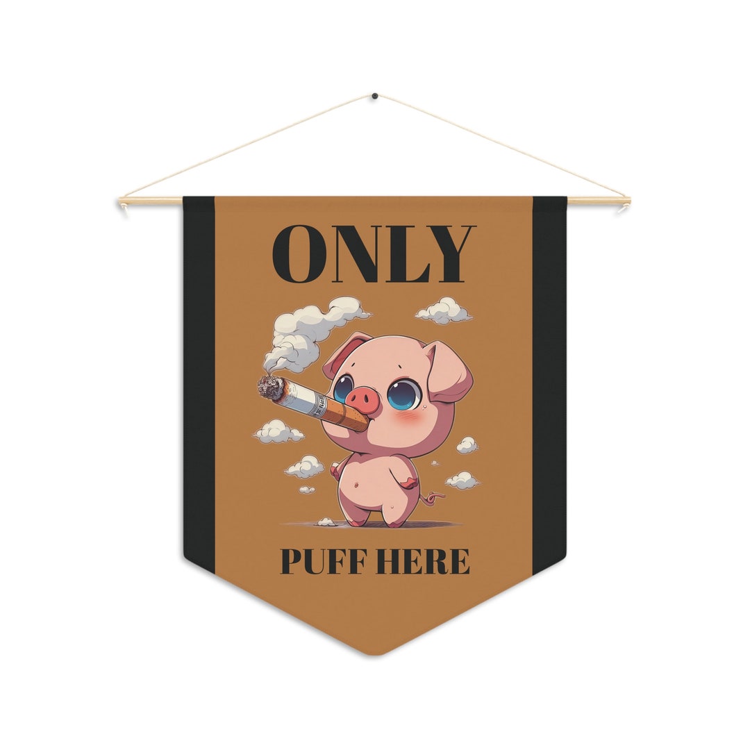 Puffpal Pennant, Cute Non-smoking House Banner, Non-smoking Zone Alert ...