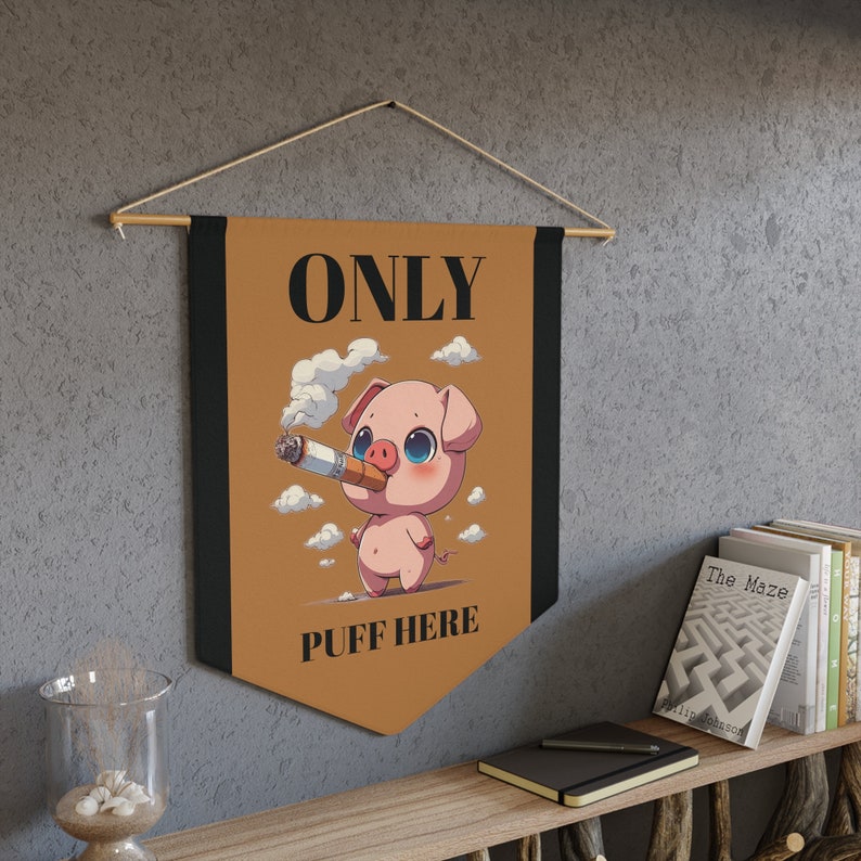 Puffpal Pennant, Cute Non-smoking House Banner, Non-smoking Zone Alert ...