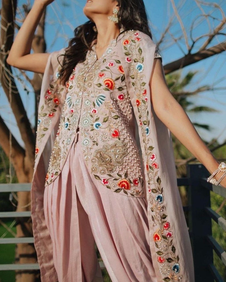 New Party Wear Look Dhoti With Koti Salwar and Dupatta Stylish Dress ...