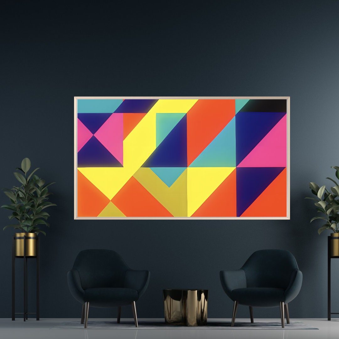 Abstract Postmodern 80s Masterpiece | Modern Interior TV Art | Digital ...