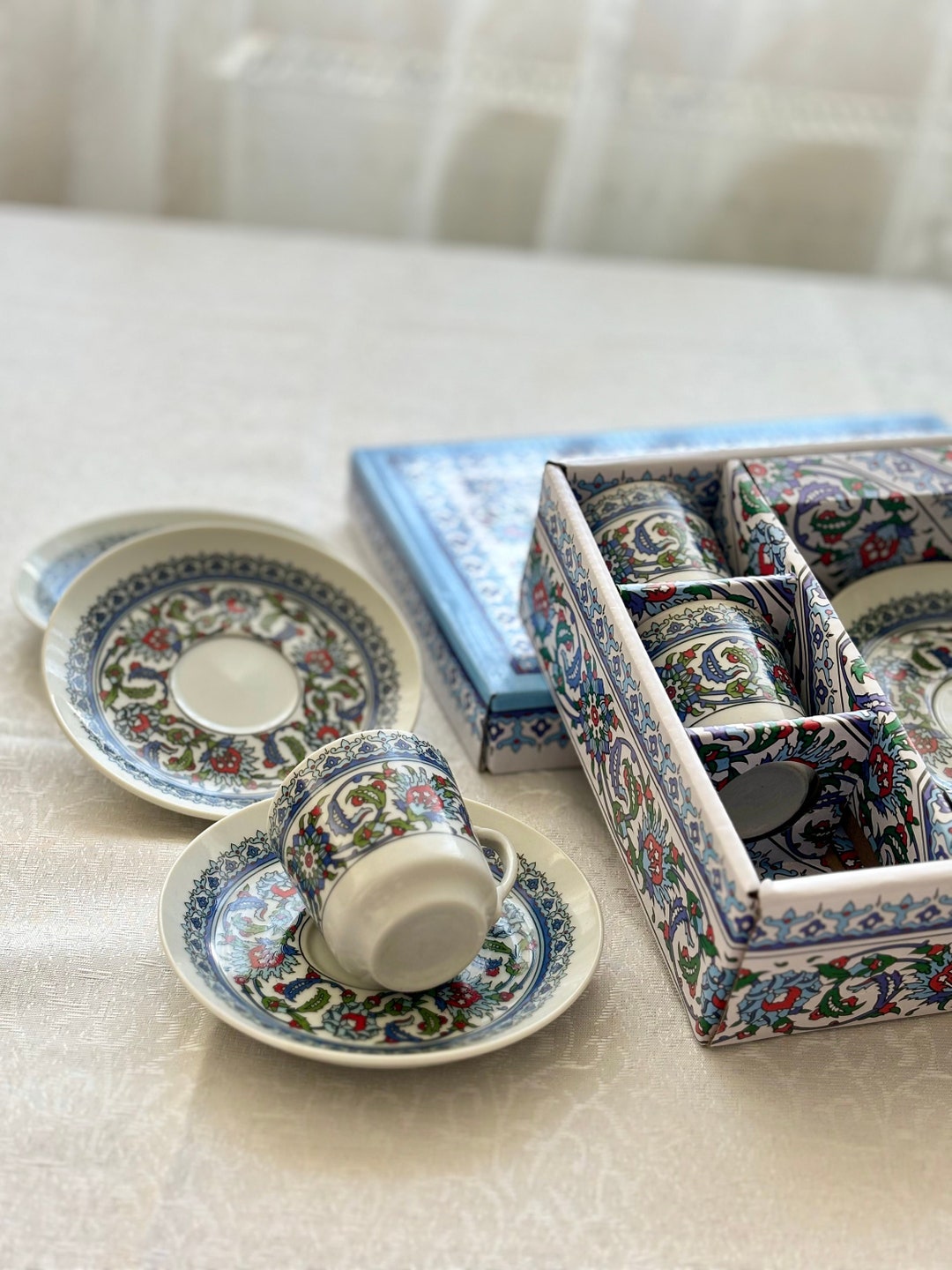 Turkish Coffee Set Gift Box 6 Pc ,turkish Coffee Set With Traditional ...