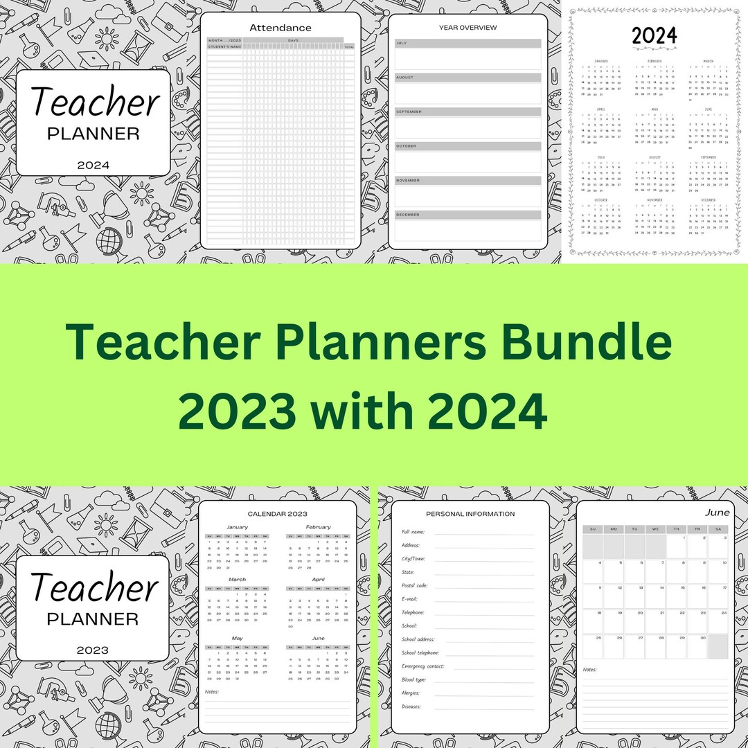 Teacher Planner Full Year 2023 With 2024 Homework Tracker - Etsy