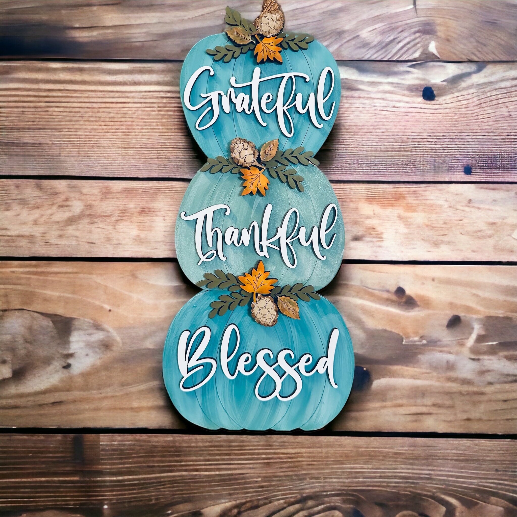 Triple Stacked Pumpkin Shelf Sitter Fall Decor Fall Table - Etsy