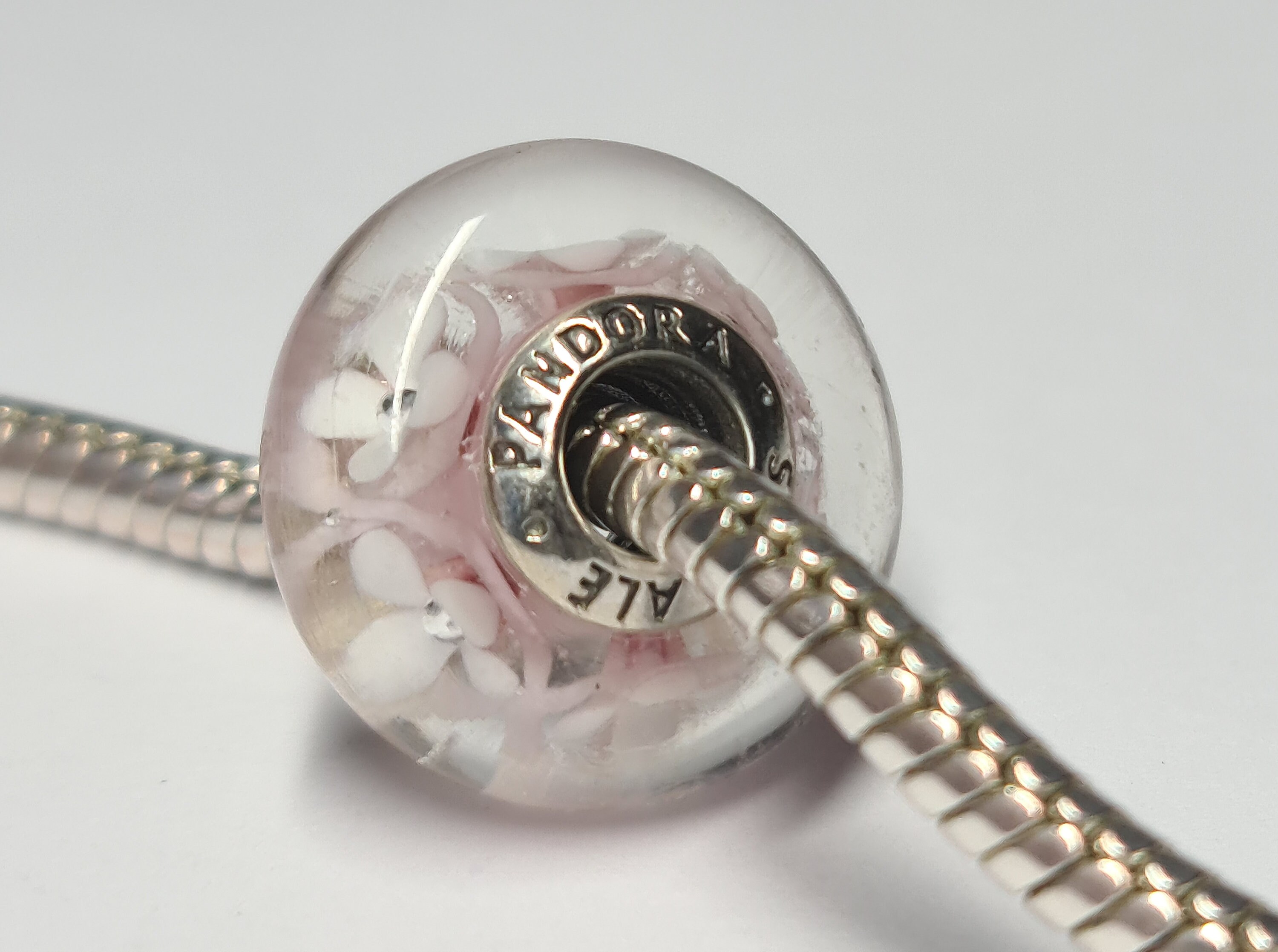 Pandora Pink Bloom Murano Glass Charm 791665 - Etsy