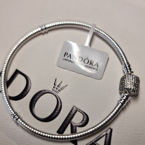 Pandora Moments Sparkling Pavé Clasp Snake Chain Bracelet 21cm 590723CZ ...