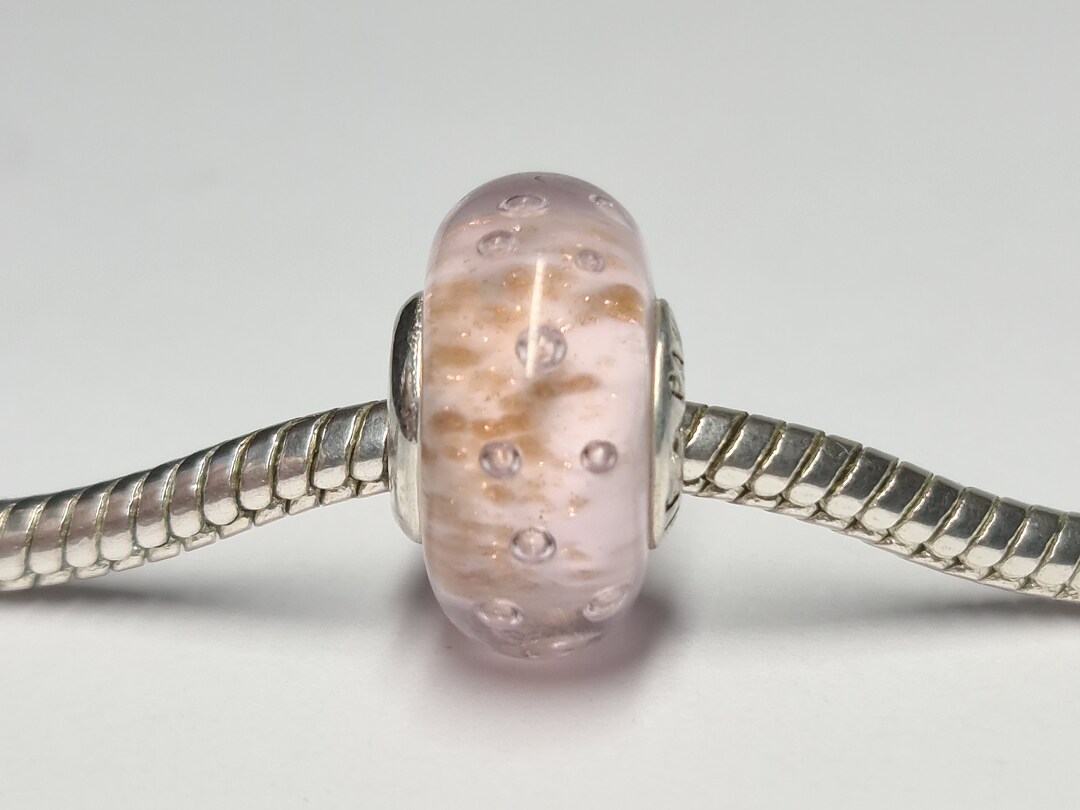 Pandora Pink Glitter Murano Glass Charm 791670 - Etsy