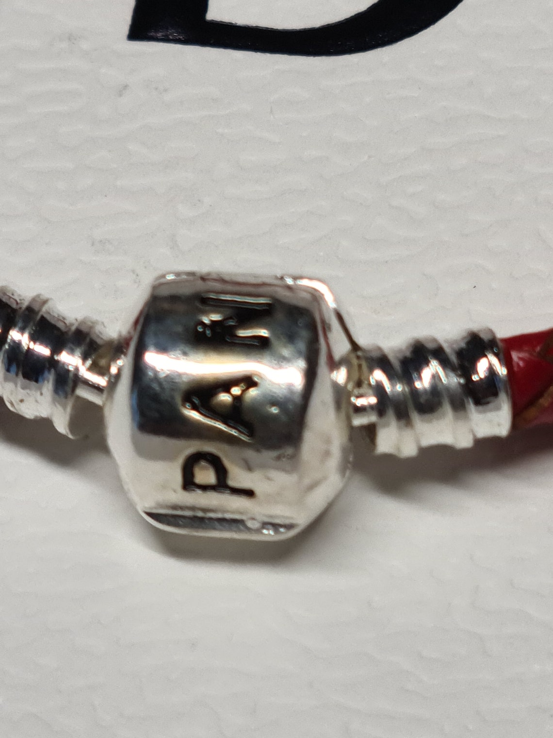 Pandora Red Woven Leather Bracelet for Pandora Charms With Sterling ...