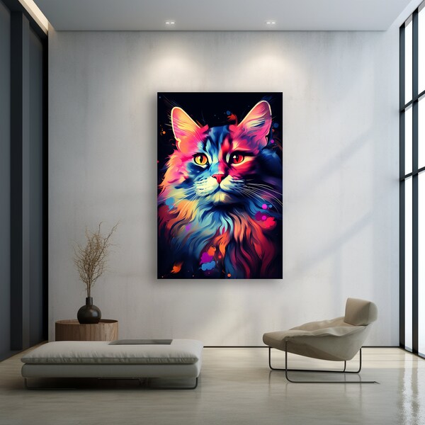Cat Canvas Wall Art - Etsy
