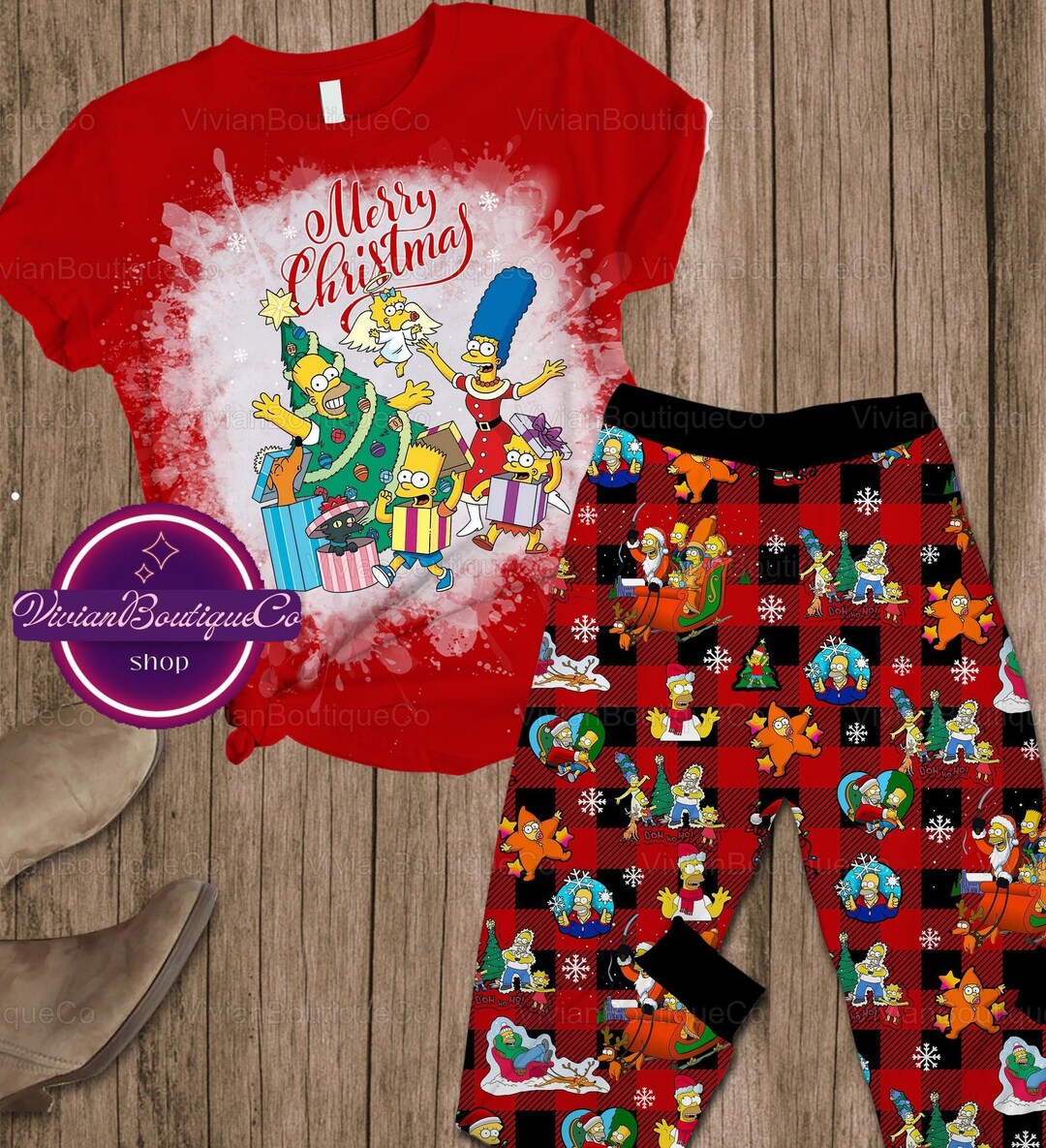 Christmas Simpson Shirt Simpson Pajamas Set Simpson Pajamas - Etsy