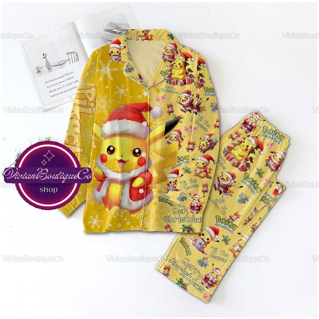 Christmas Pikachu Pajamas Set Pikachu Pajamas Set Pokemon - Etsy