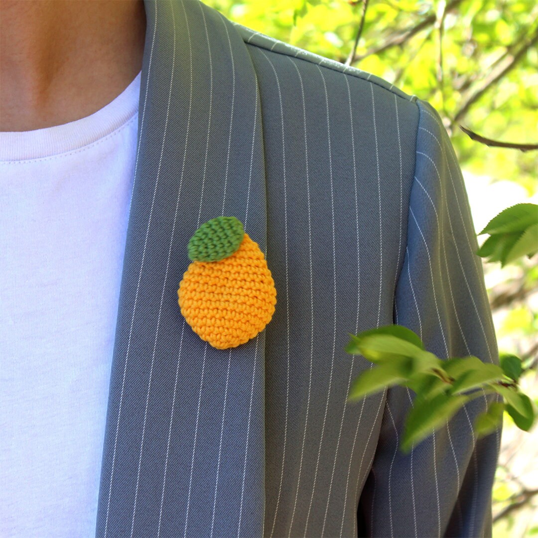Crochet Lemon Pattern - Amigurumi Lemon Pattern - Crochet Lemon Brooch ...