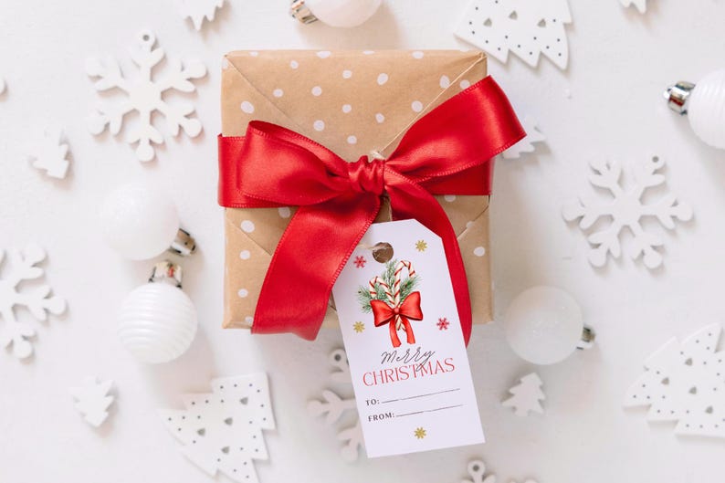 Printable Christmas Gift Tags Cute Holiday Gift Tag Set Instant ...