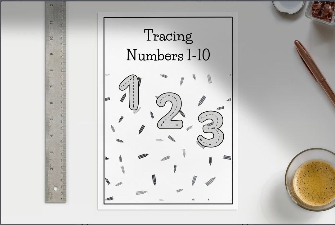 Kindergarten Number Tracing Fun: 1-10 Learning With Pictures - 10 Page ...