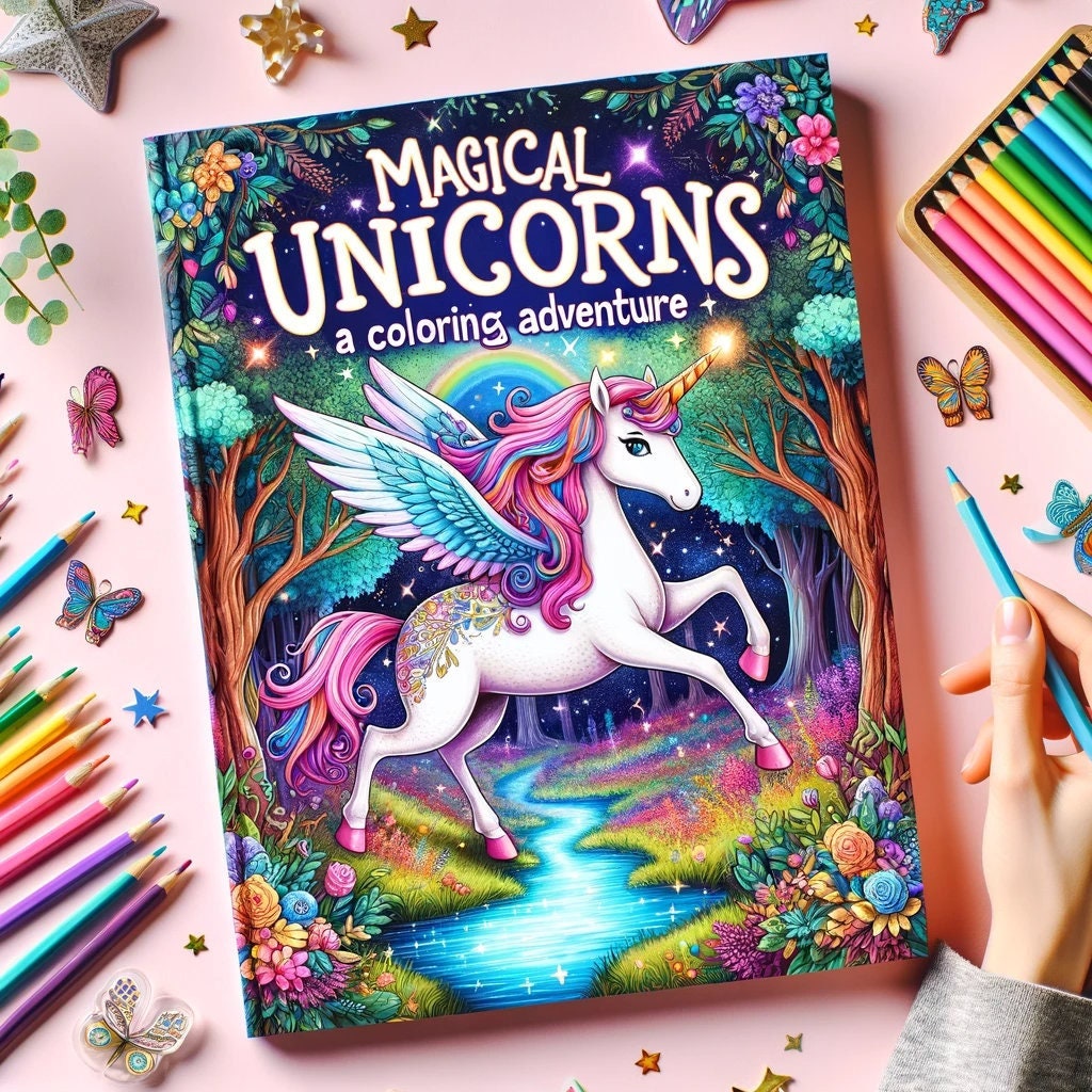 Cute Unicorn Themed Coloring Book| 25 Pages | Magical Unicorns: A ...