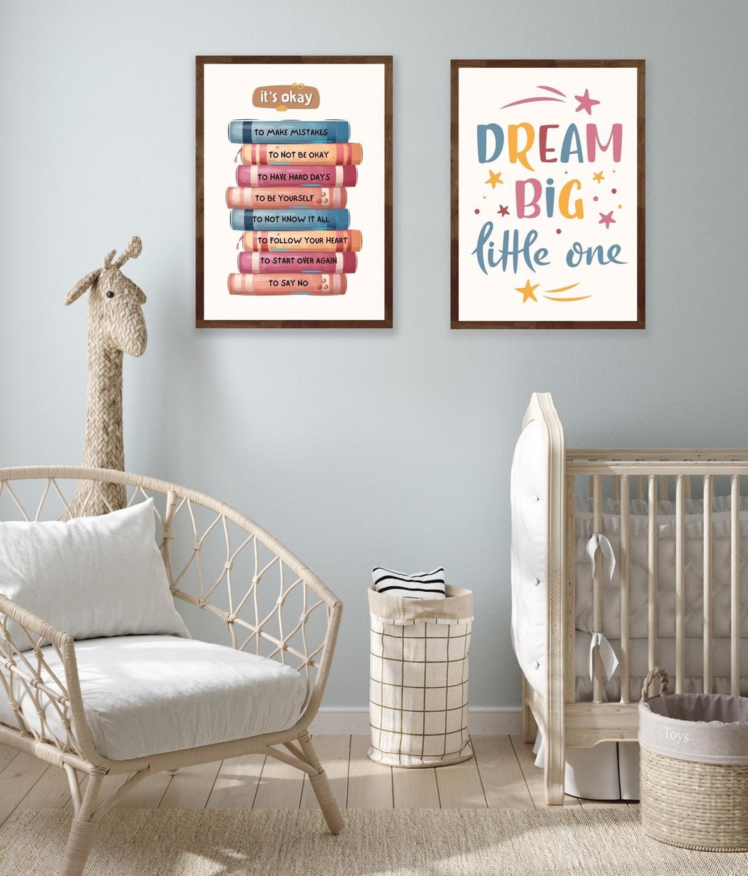 Kids Room Motivational Quotes It's Okay to & Dream Big Little One ...