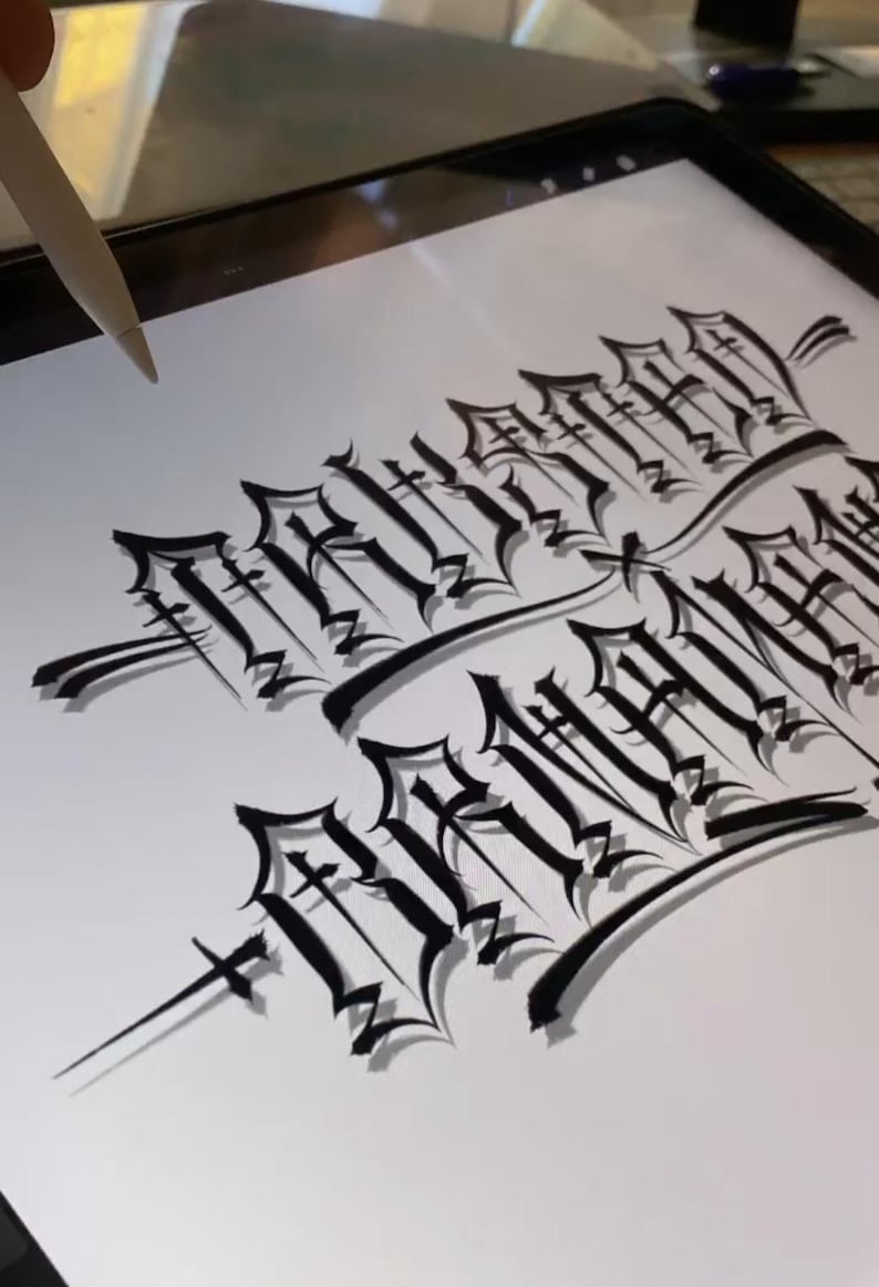 TRUSTED Tattoo Font - Chicano Lettering - Tattoo Procreate Brushes for ...