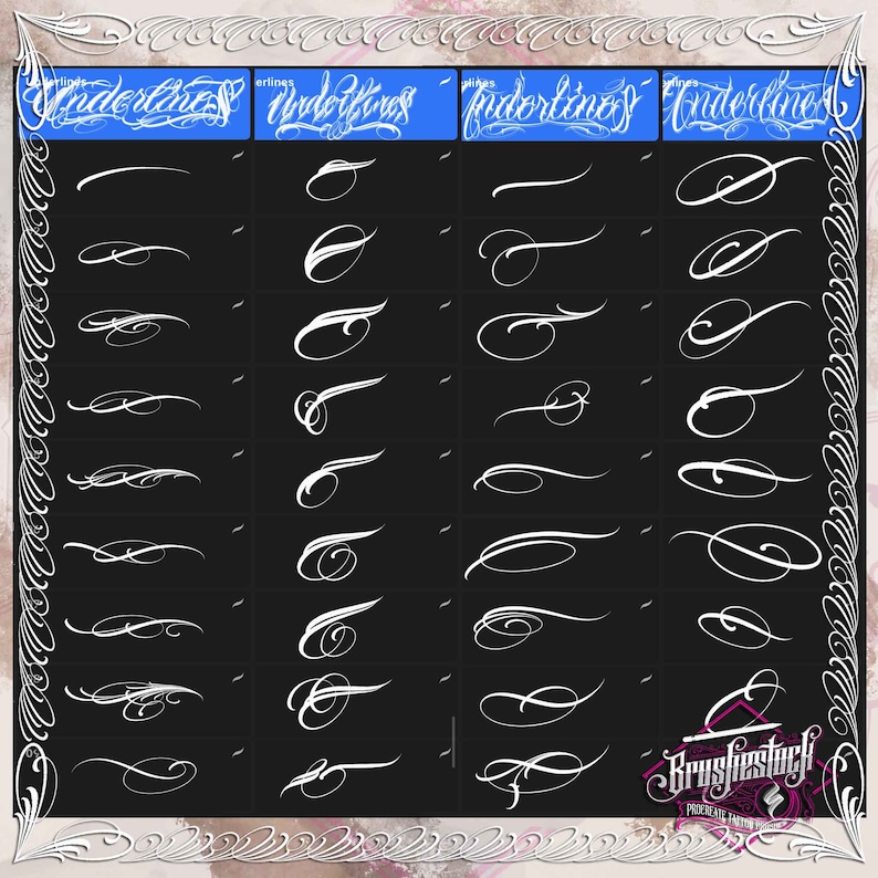 724 Procreate Letters Tattoo Lettering Chicano Pack for Procreate ...
