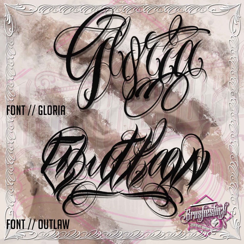 Chicano Lettering & Numbers Brushes for Procreate | 727 Stamps Fonts ...