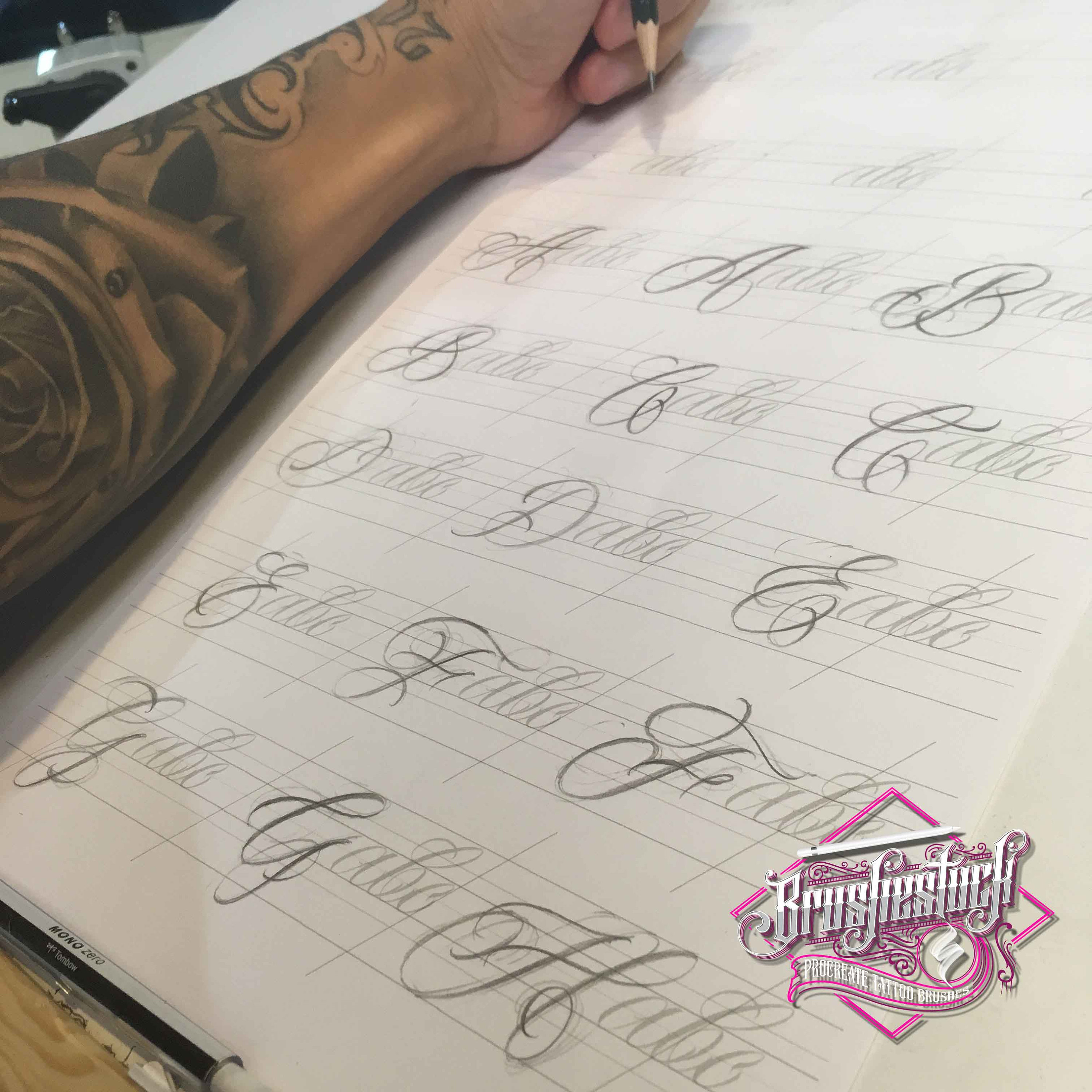 Chicano Lettering Pack - Letters Tattoo Procreate Brushes for iPad ...