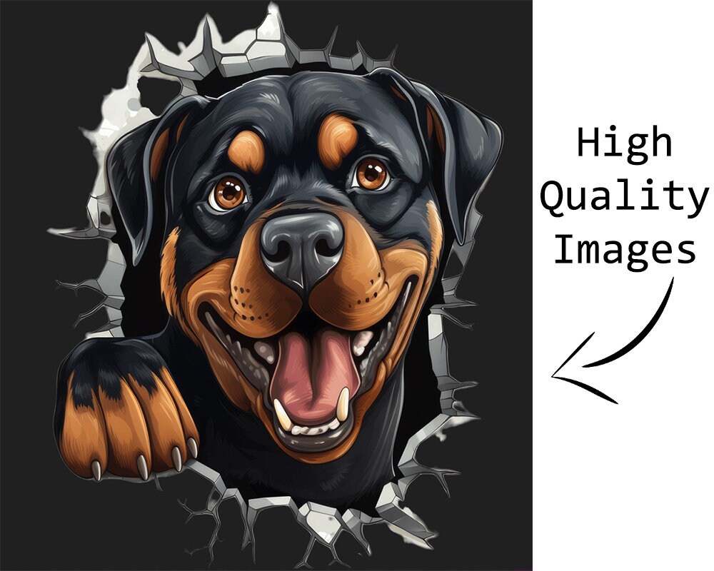 Dogs Clipart Bundle With 48 Dogs Through Breaking Wall - PNG Files ...