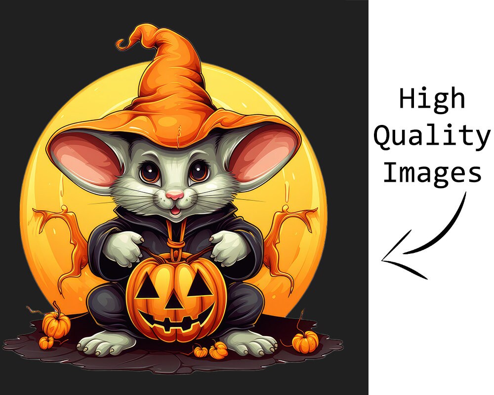 Halloween Mice Clipart Set - 32 Transparent PNG Files - High Quality ...