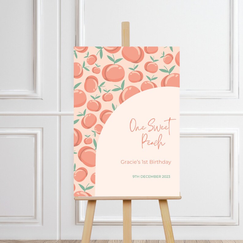 One Sweet Peach Birthday Invitation, Peach 1st Birthday, Girls Birthday ...