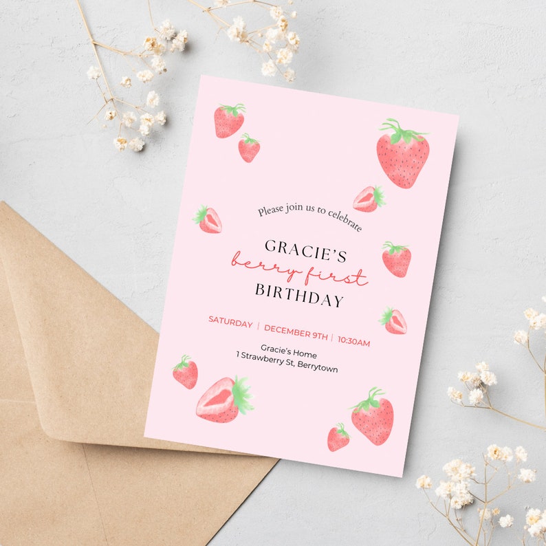 Berry First Birthday Facebook Event Cover Photo, Strawberry 1st ...