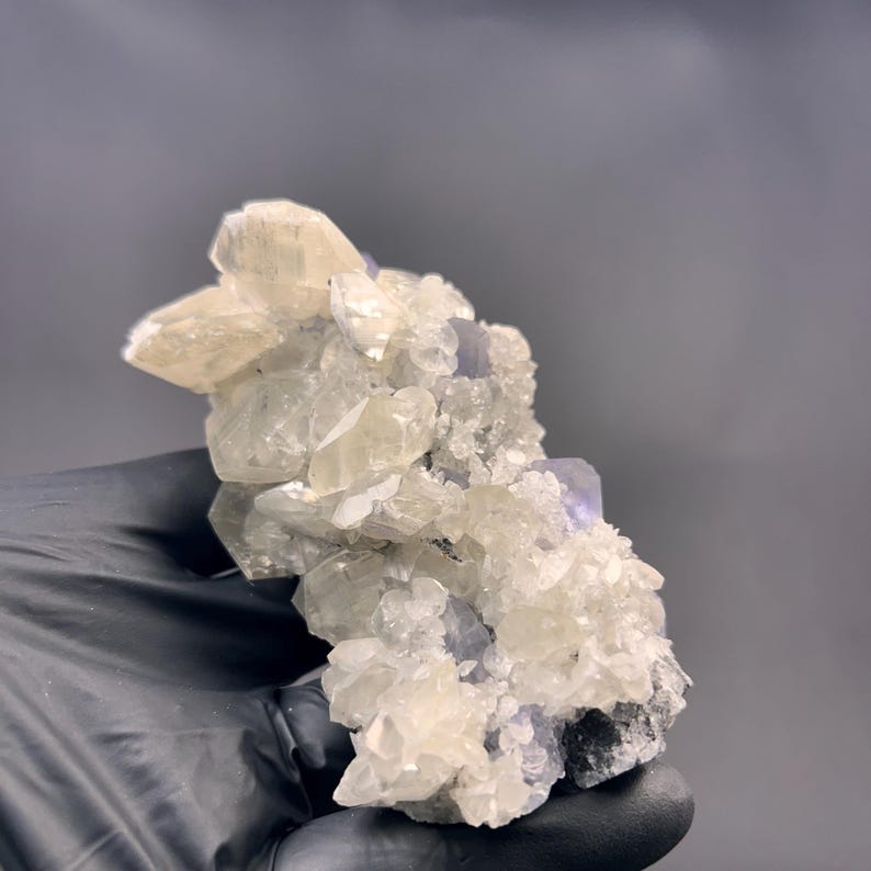 Calcite With Fluorite on Quartz - Fujian, China - Etsy