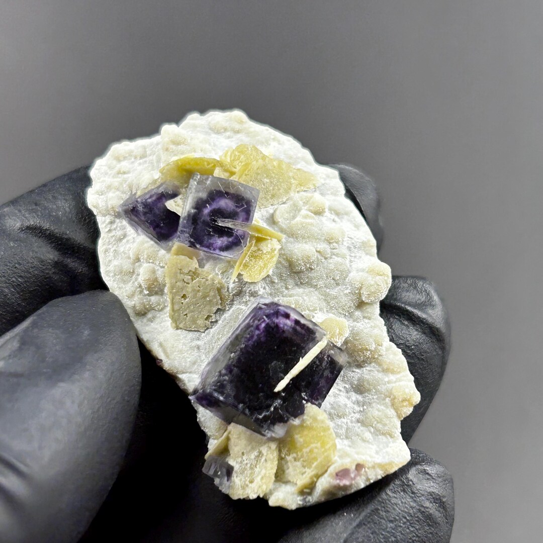 Fluorite With Purple Eyes on Matrix With Siderite, Yindu Mine Inner ...