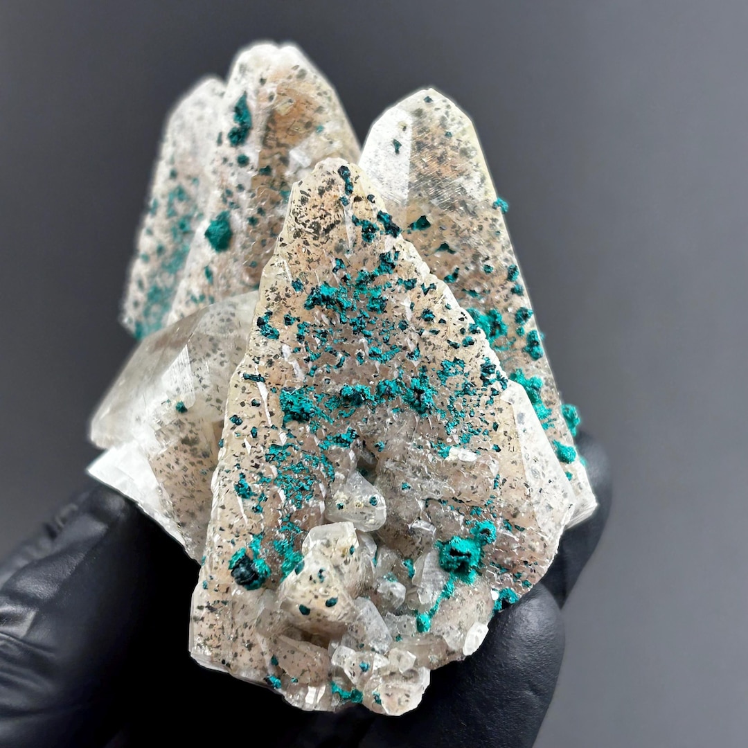 Calcite With Malachite, Dogtooth Calcite With Malachite, Calcite ...