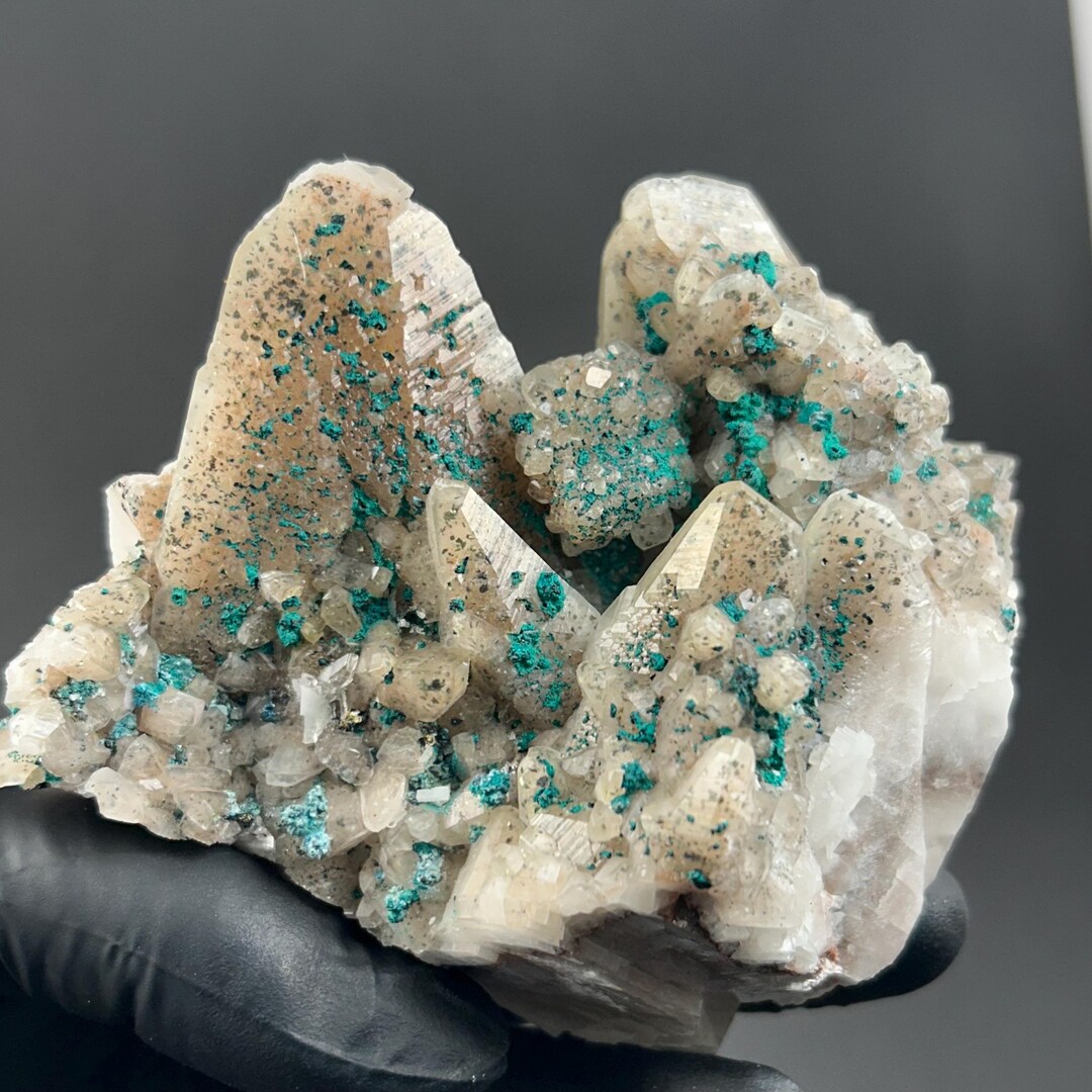 Dogtooth Calcite With Malachite on Matrix, Changning Hunan - Etsy
