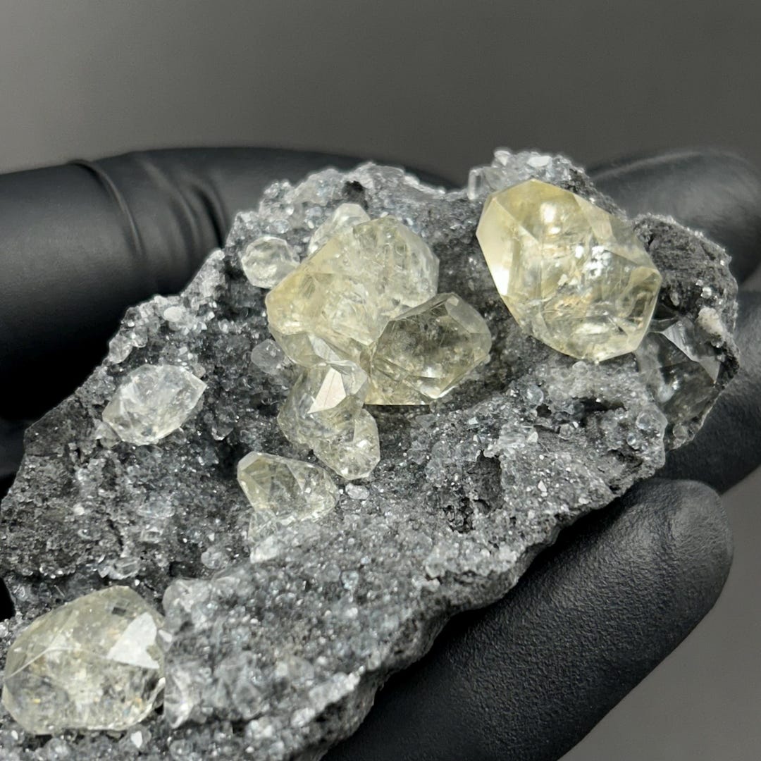 Diamond Calcite Crystal Cluster on Matrix - Anhui, China - Etsy