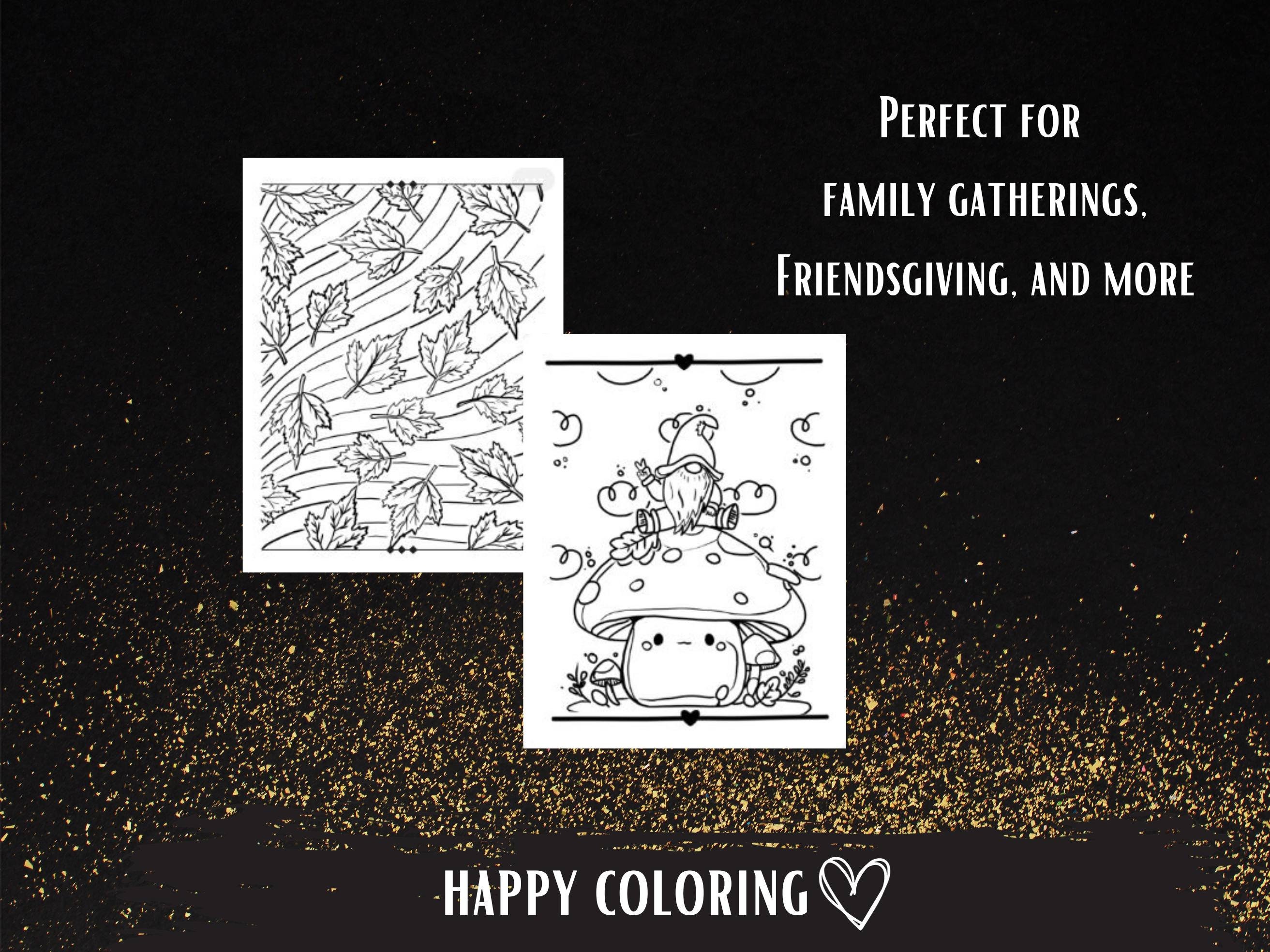 Thanksgiving and Fall Coloring Pages for Adults and Kids - Etsy