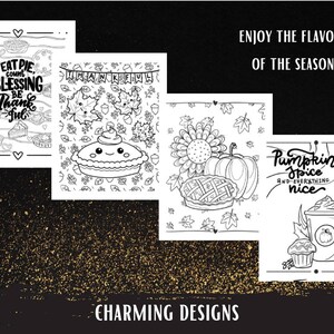 Thanksgiving and Fall Coloring Pages for Adults and Kids - Etsy