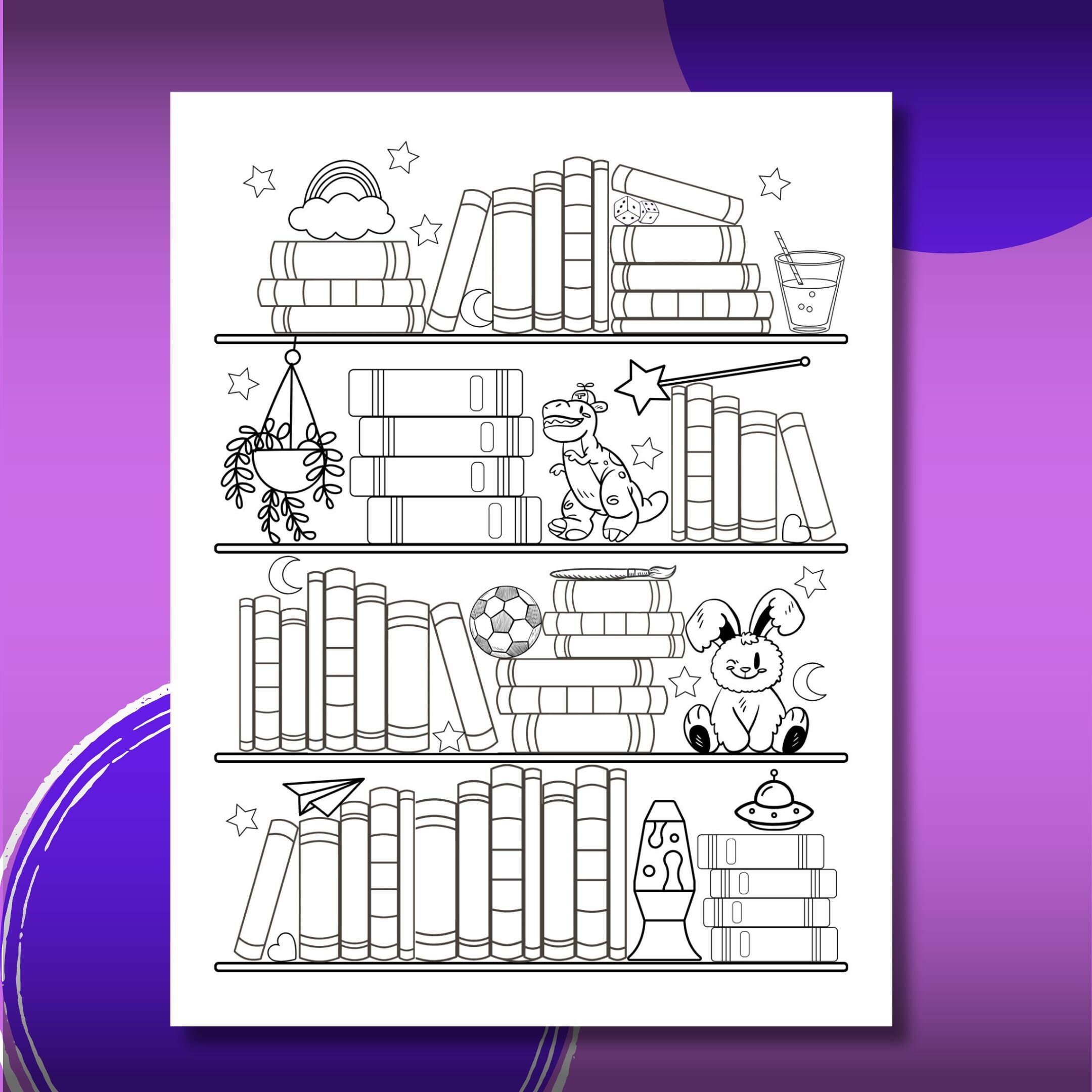 52 Book Yearly Reading Tracker Coloring Page for Kids - Etsy
