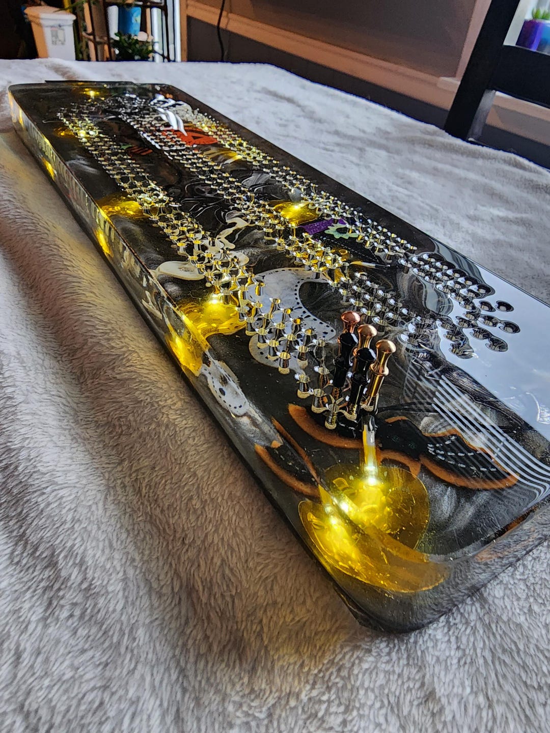 Halloween Pumkin LED Cribbage Board - Etsy Australia