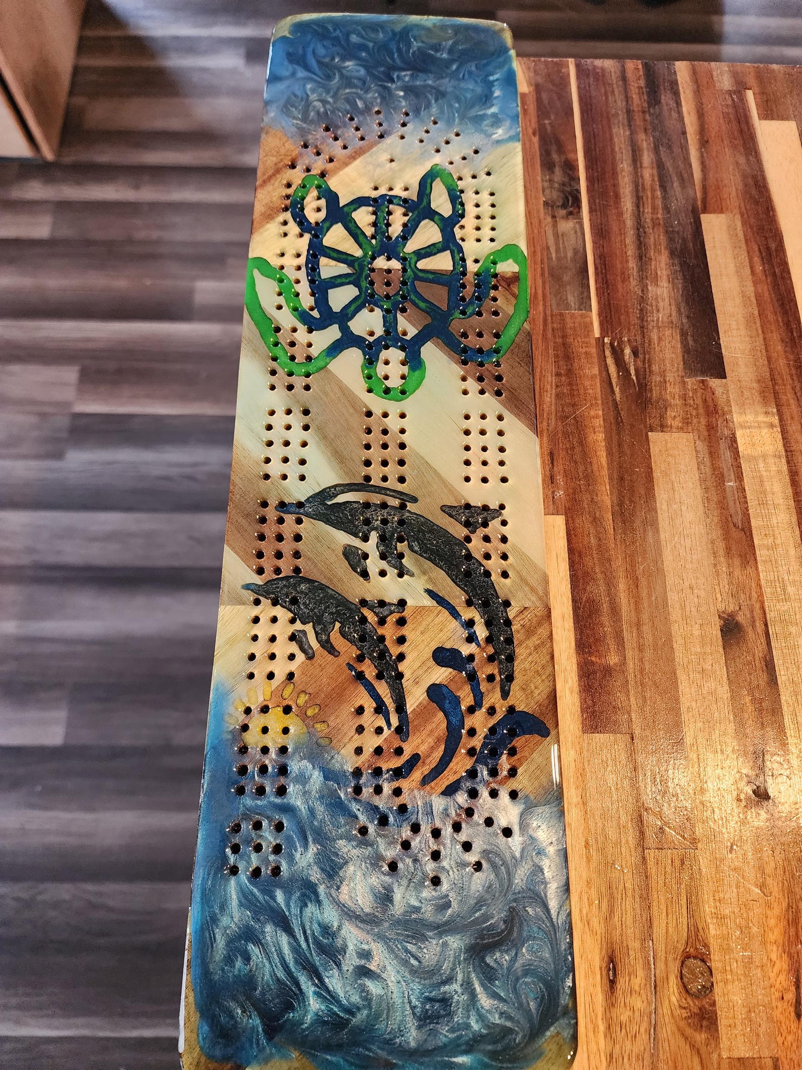 Ocean Cribbage Board - Etsy