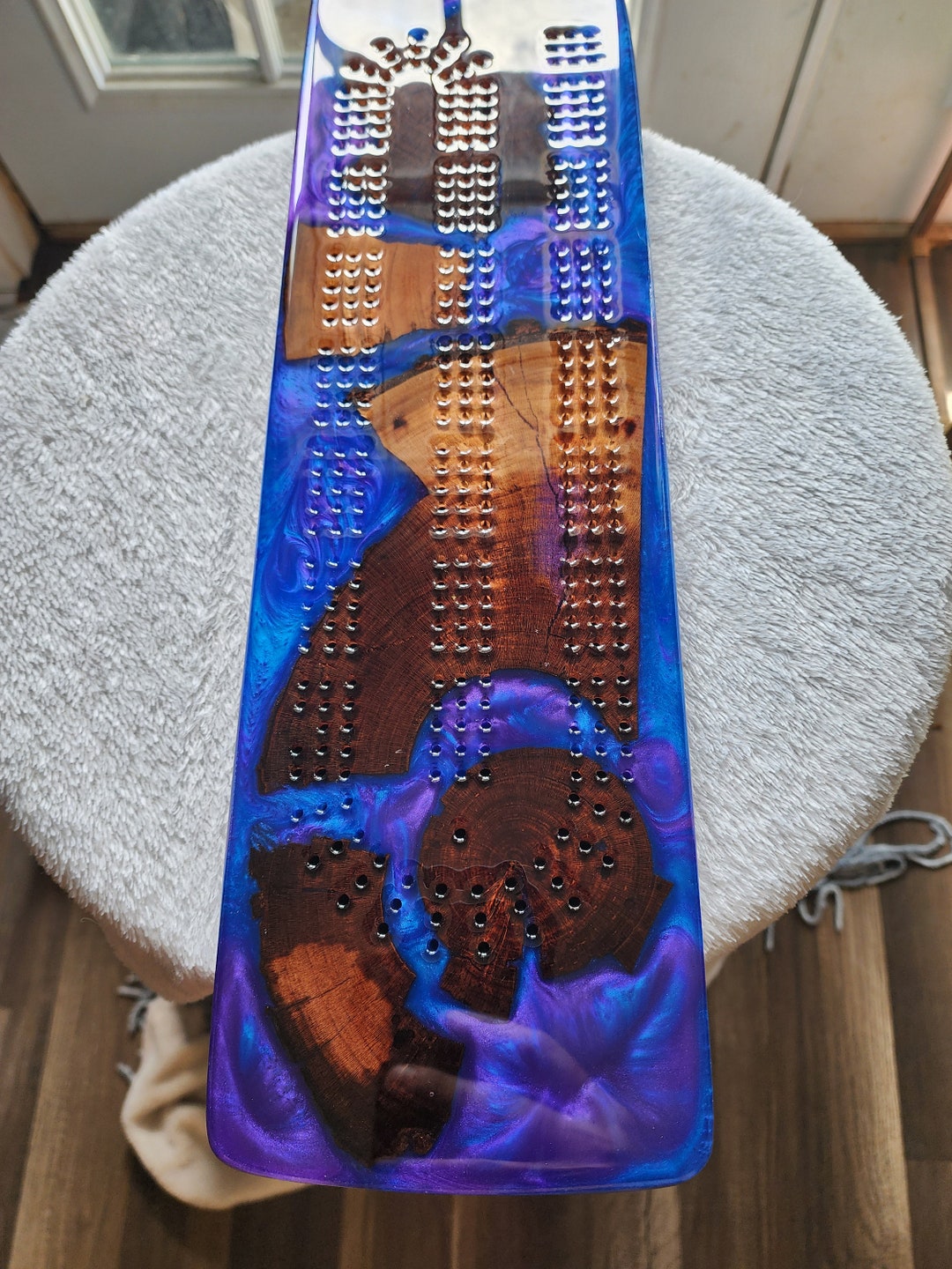 Walnut Custom Epoxy Cribbage Board - Etsy