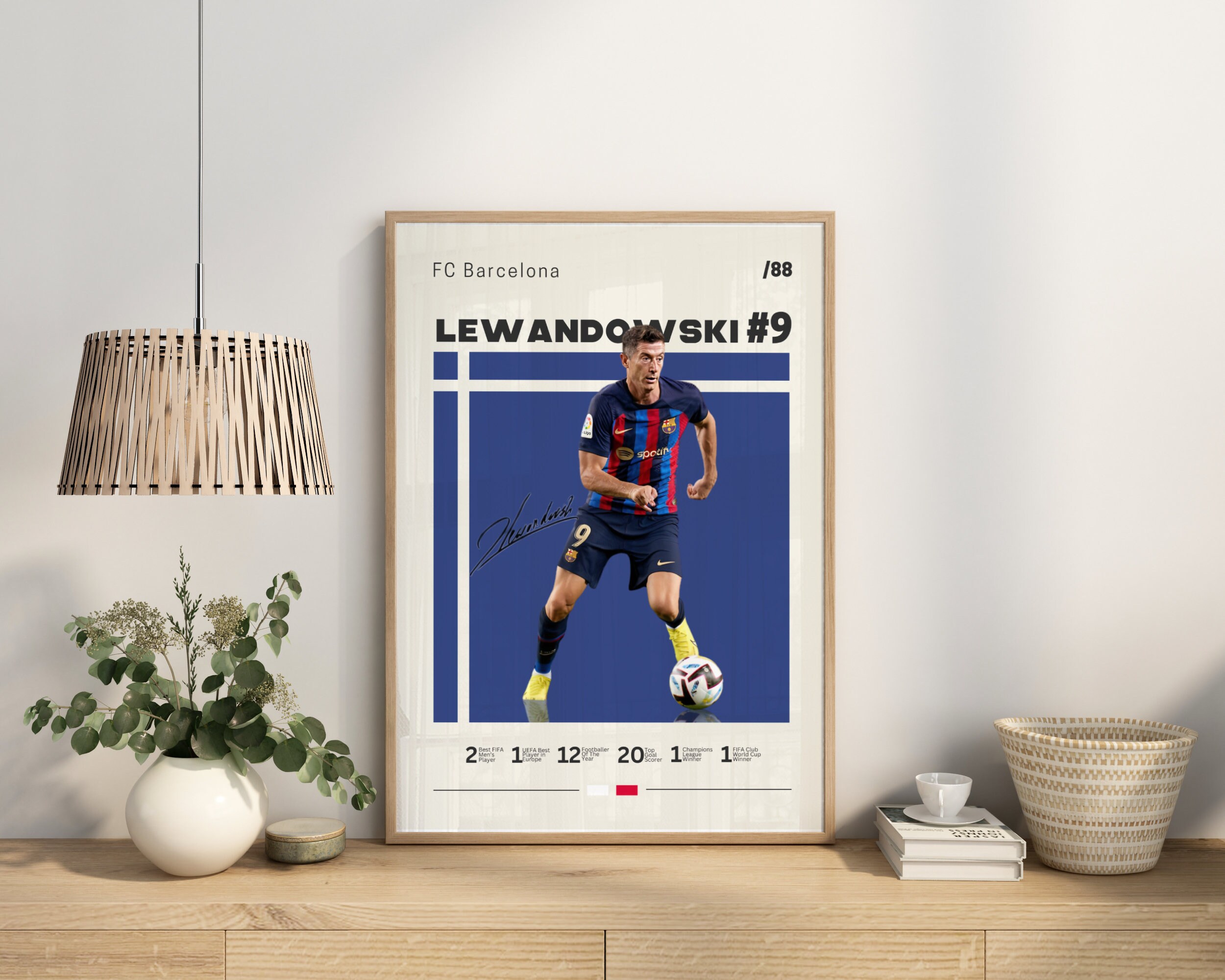 Robert Lewandowski Poster, FC Barcelona, Football Print, Football ...