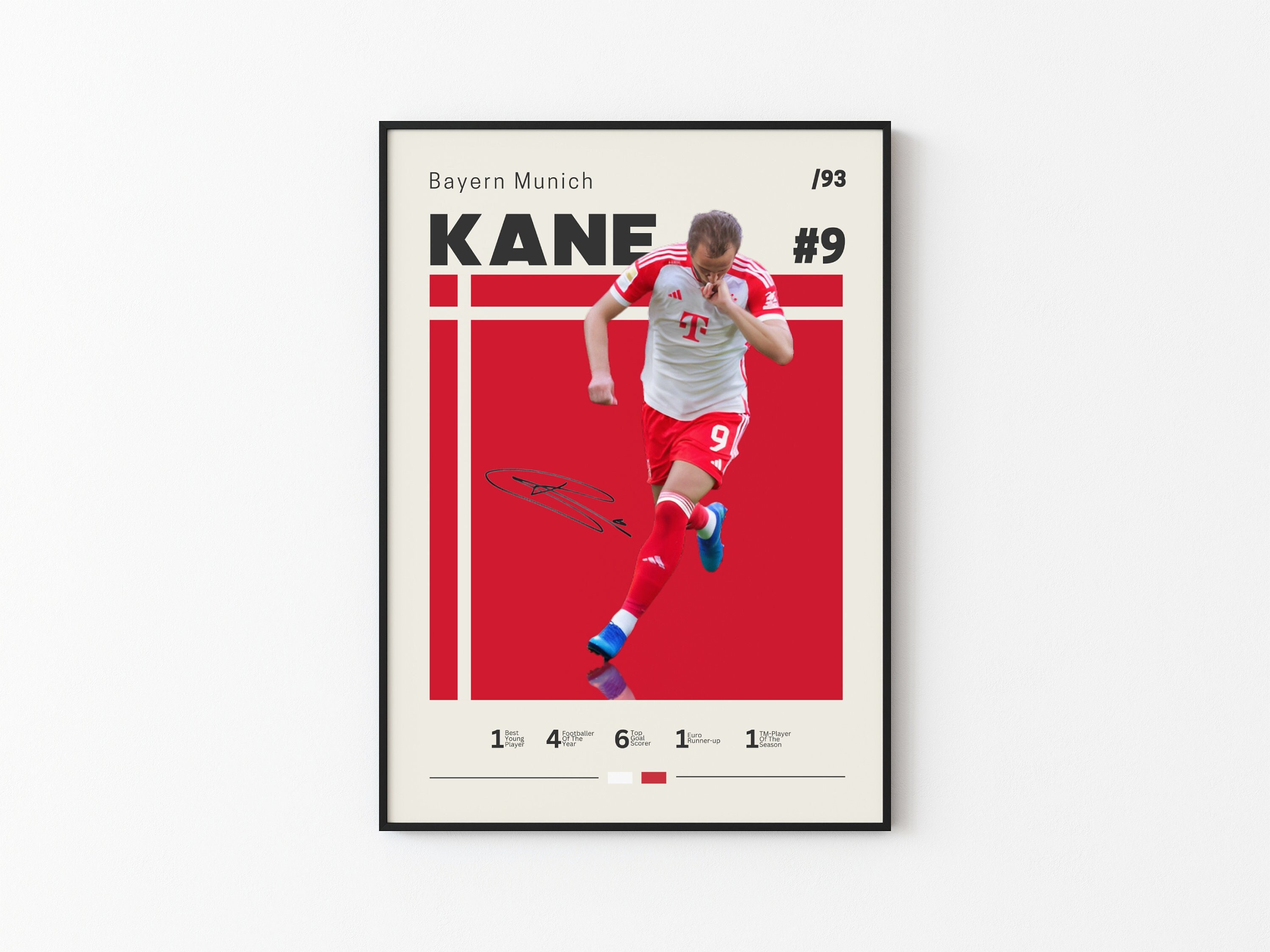 Harry Kane Poster, Bayern Munich, Football Print, Football Poster ...