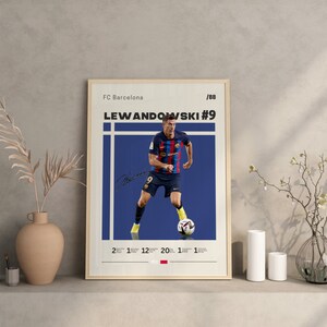 Robert Lewandowski Poster, FC Barcelona, Football Print, Football ...