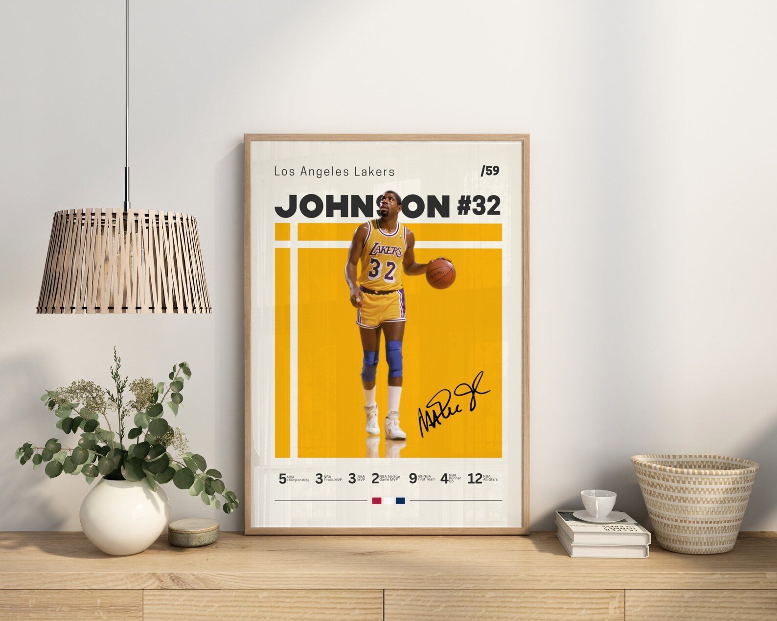 Magic Johnson Poster, LA Lakers, NBA Fans, NBA Poster, Basketball ...