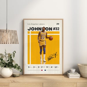 Magic Johnson Poster, LA Lakers, NBA Fans, NBA Poster, Basketball ...