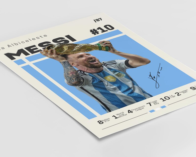 Lionel Messi Poster, Argentina Football Print, Messi Fan Gift, Soccer ...